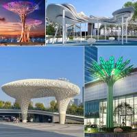 China Contemporary Facade Canopy System - Custom Stainless Steel Artistic Shelter for Shopping Malls & Public Buildings for sale
