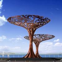 China Aesthetically Inspired Large-Scale Outdoor Metal Sculptures Gravure Printing and Enamelling Technique Tree-Themed Masterpiece for sale