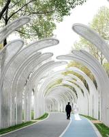 China Phyllotaxis Wedding Sculpture Spiral Pattern Botanical Installation For Garden Ceremonies for sale