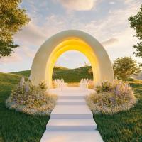 China Floral Ceremony Arch Stainless Steel Wedding For Vineyard Resort Weddings for sale