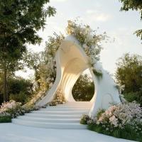 China Floral Ceremony Arch Stainless Steel Wedding For Vineyard Resort Weddings for sale