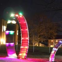 China Custom Interactive LED Circle Sculpture Motion Sensor Installation for Public Parks for sale
