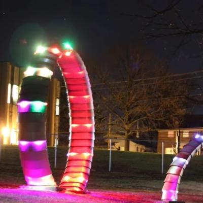 China Custom Interactive LED Circle Sculpture Motion Sensor Installation for Public Parks for sale