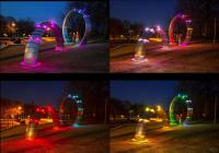 China Custom Interactive LED Circle Sculpture Motion Sensor Installation for Public Parks for sale