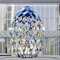China Stardome Custom Large Modular Crystal Globe Sculpture with Perforated Starry Sky Design for Commercial Plazas for sale
