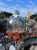 China Interactive Rotating Christmas Crystal Globe - Dynamic Stainless Steel Showpiece for Building Exterior for sale