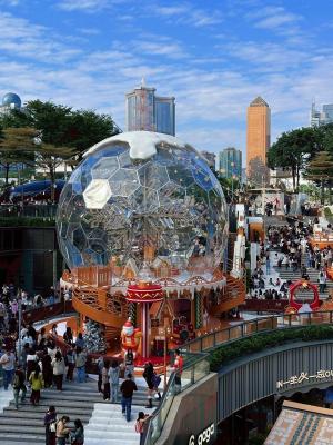 China Interactive Rotating Christmas Crystal Globe - Dynamic Stainless Steel Showpiece for Building Exterior for sale
