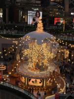 China Dreamlike Illuminated Snow Globe - Premium Stainless Steel Sculpture for Hotel & Plaza Winter Wonderland for sale