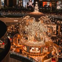 China Giant Sparkling Christmas Crystal Ball - Architectural Stainless Steel Installation for Commercial Centers for sale