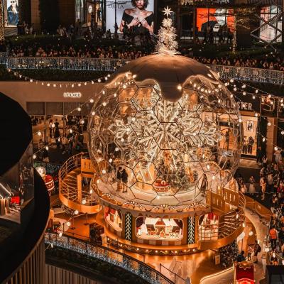China Giant Sparkling Christmas Crystal Ball - Architectural Stainless Steel Installation for Commercial Centers for sale