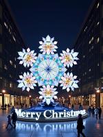 China Dazzling Outdoor Snowflake Light Christmas Decorations - Weatherproof Stainless Steel Sculpture for Building Exterior Facades for sale