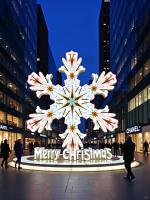 China Dazzling Outdoor Snowflake Light Christmas Decorations - Weatherproof Stainless Steel Sculpture for Building Exterior Facades for sale
