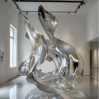 China Customizable Stainless Steel Sculpture with Polished Mirror Surface and Hand-Forged Craftsmanship for sale