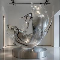 China Customizable Stainless Steel Sculpture with Polished Mirror Surface and Hand-Forged Craftsmanship for sale