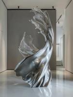 China Customizable Stainless Steel Sculpture with Polished Mirror Surface and Hand-Forged Craftsmanship for sale