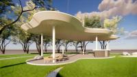 China Sculptural Cloud Pavilion Integrated Seating-Weather-Resistant Stainless Steel Hand-Forged Garden Structure Polished Mirror for sale