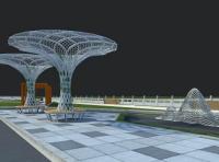 China Tailored Lighted Stainless Steel Tree Arbor with Canopy for Building Adaptability for sale