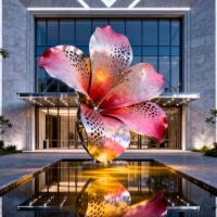 China Abstract Flower Sculptures | Modern Architecture Decor | Stainless Steel/Aluminum | Architect Custom for sale