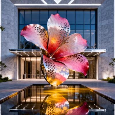 China Abstract Flower Sculptures | Modern Architecture Decor | Stainless Steel/Aluminum | Architect Custom for sale