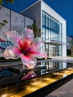 China Abstract Flower Sculptures | Modern Architecture Decor | Stainless Steel/Aluminum | Architect Custom for sale