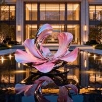 China Custom Metal Flower Sculptures | Outdoor Garden & Commercial Landscaping Decor | Stainless Steel/Copper/Iron Art for sale