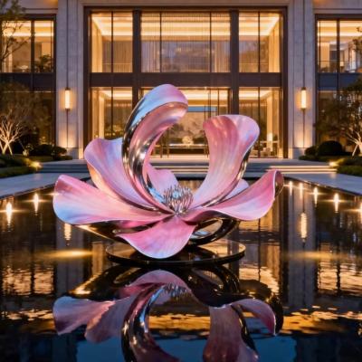 China Custom Metal Flower Sculptures | Outdoor Garden & Commercial Landscaping Decor | Stainless Steel/Copper/Iron Art for sale