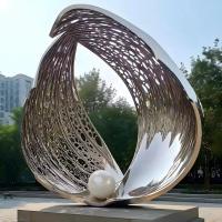 China Mirror Polished Stainless Steel for Sculpture Pearl Sphere-Modern Public Art Coastal Resorts Urban Landscapes Casting for sale