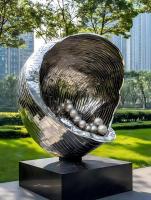 China Mirror Polished Stainless Steel for Sculpture Pearl Sphere-Modern Public Art Coastal Resorts Urban Landscapes Casting for sale
