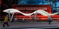China Modern Irregular Stainless Steel Shading Canopy Brush Technique-Custom Architectural Metalwork for Commercial Public Landscapes for sale