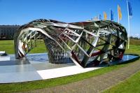 China Modern Irregular Stainless Steel Shading Canopy Brush Technique-Custom Architectural Metalwork for Commercial Public Landscapes for sale