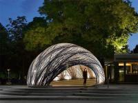 China Customized Artistic Stainless Steel Shade Structure for High-End Real Estate & Architecture for sale
