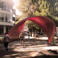 China Custom Artistic Stainless Steel Sculpture Canopy Brush Technique-Modern Design for Landscape Engineering Urban Beautification for sale