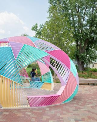 China Modern Stainless Steel Artistic Canopy for Children's Park & Outdoor Landscape Design Durable Metal Crafts for sale