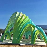 China Modern Artistic Weather Canopy - Custom Stainless Steel Sculptural Shelter for Plaza Entrances & Building Facades for sale