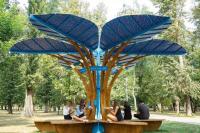 China Modern Artistic Weather Canopy - Custom Stainless Steel Sculptural Shelter for Plaza Entrances & Building Facades for sale