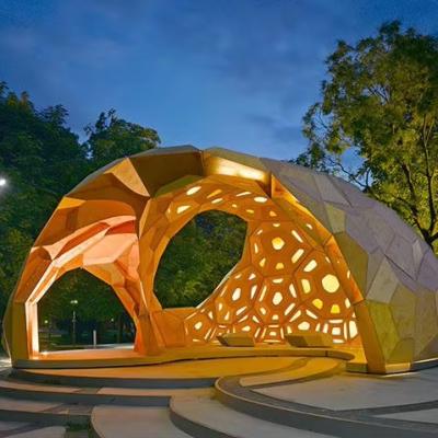 China Custom Stainless Steel Artistic Canopy - Modern Sculptural Shade Structure for Plaza, Mall Entrance & Architectural Features for sale