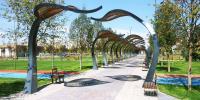 China Artistic Leaf Pavilion - Stainless Steel Shade Structure for Wedding Venues for sale
