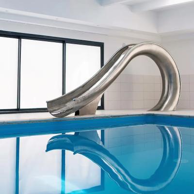 China Custom Artistic Pool Slide Sculpture Stainless Steel Water Slide For Luxury Hotels Resorts for sale