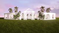 China Solar Aligned Ceremony Altar Permanent Wedding Structure With Seasonal Light for sale