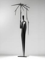 China Modern Fluid Line Figurative Art Fiberglass Stainless Steel Sculpture For Urban Landmarks for sale