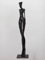 China Modern Fluid Line Figurative Art Fiberglass Stainless Steel Sculpture For Urban Landmarks for sale