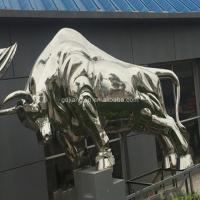 China Custom Animal Sculpture Stainless Steel Bull Designed for Dynamic Impact in Indoor Outdoor Exhibition and Public Space Decoration for sale