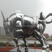 China Custom Animal Sculpture Stainless Steel Bull Designed for Dynamic Impact in Indoor Outdoor Exhibition and Public Space Decoration for sale