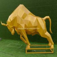 China Custom Animal Sculpture Stainless Steel Bull Designed for Dynamic Impact in Indoor Outdoor Exhibition and Public Space Decoration for sale