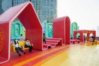 China Rainbow-Themed Interactive Stainless Steel Sculpture - Customized Urban Art Installation for Public Spaces for sale