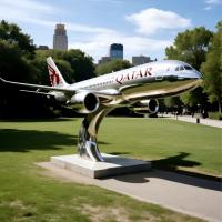 China Stainless Steel Customizable Passenger Aircraft Sculpture for Outdoor Decoration and Aviation Art for sale