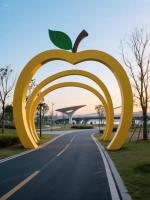 China Giant Red Apple Archway Tunnel Outdoor Landscape Installation for sale