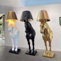 China Artistic Resin Horse Sculpture Lamps Warm Glow Hand Painted Handmade Floor Lighting for sale