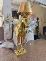 China Artistic Resin Horse Sculpture Lamps Warm Glow Hand Painted Handmade Floor Lighting for sale