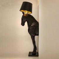 China Artistic Resin Horse Sculpture Lamps Warm Glow Hand Painted Handmade Floor Lighting for sale